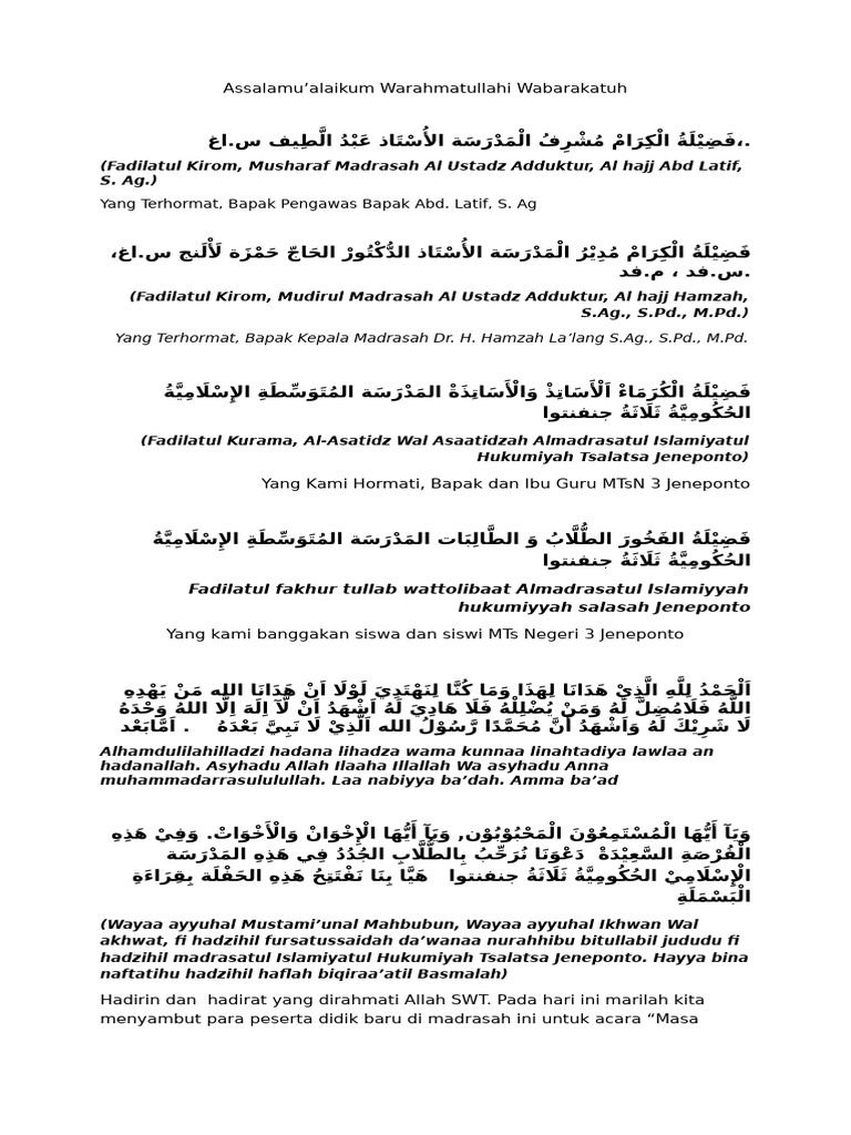 MC Bahasa Arab | PDF