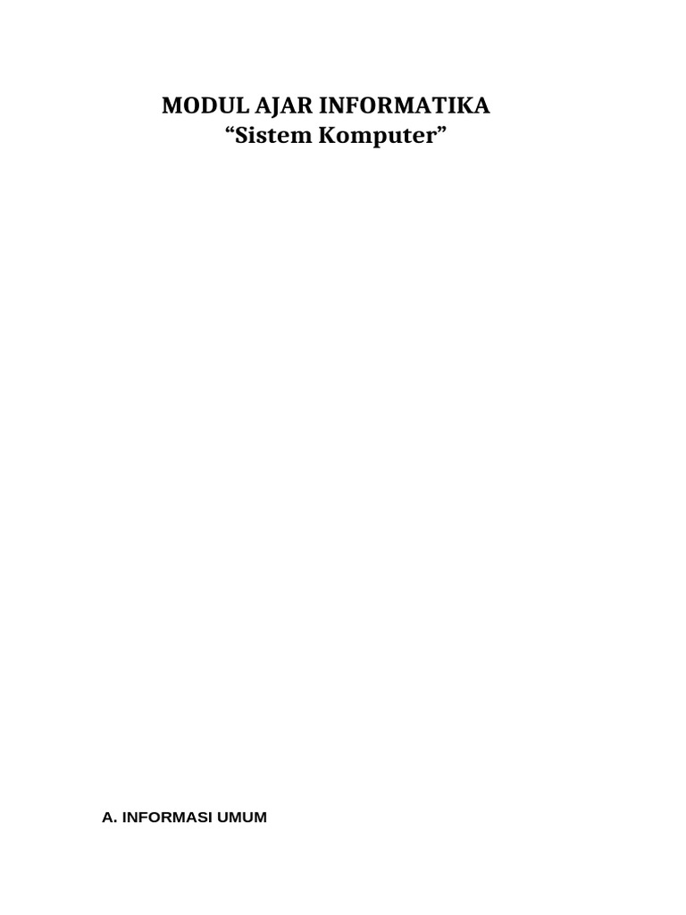 Modul Sistem Komputer | PDF