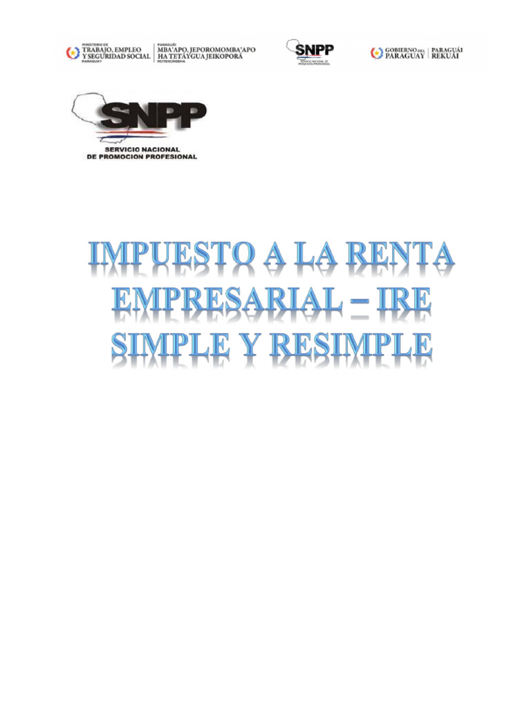 Impuesto A La Renta Empresarial - Ire Simple y Resimple | PDF