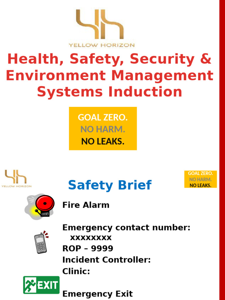 HSE Induction - Yellow Horizon Trading | PDF
