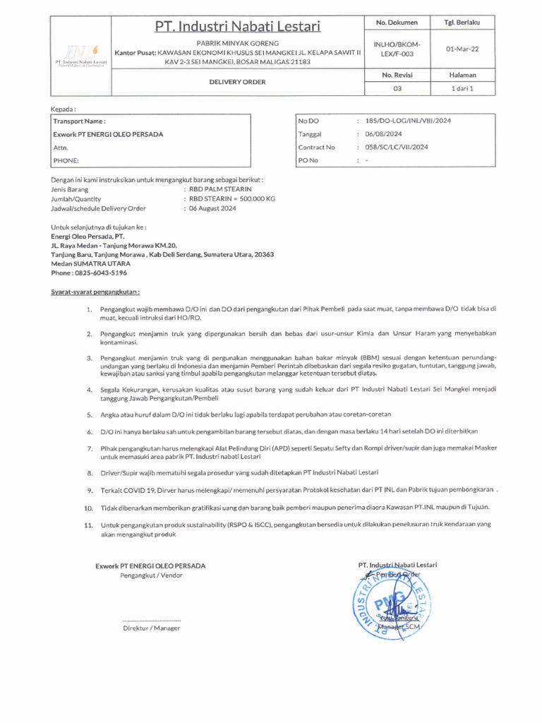 Do Sign 185 Loco Rbdps Eop 500mt (DP) | PDF