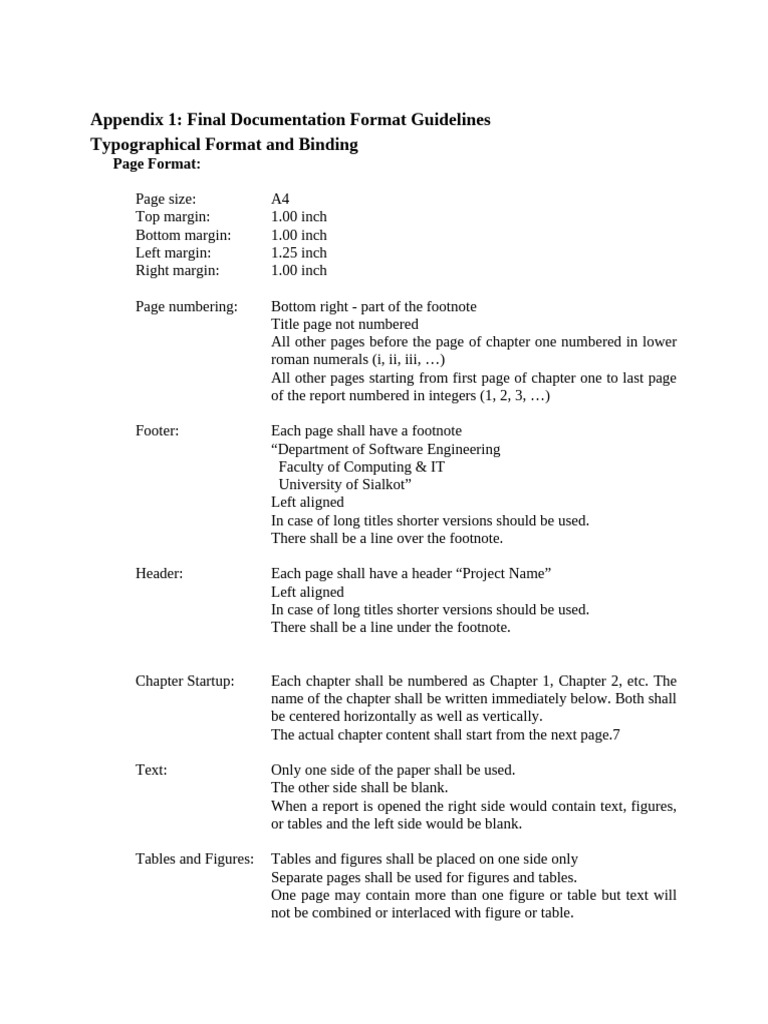Final Documentation Format Guidelines | PDF