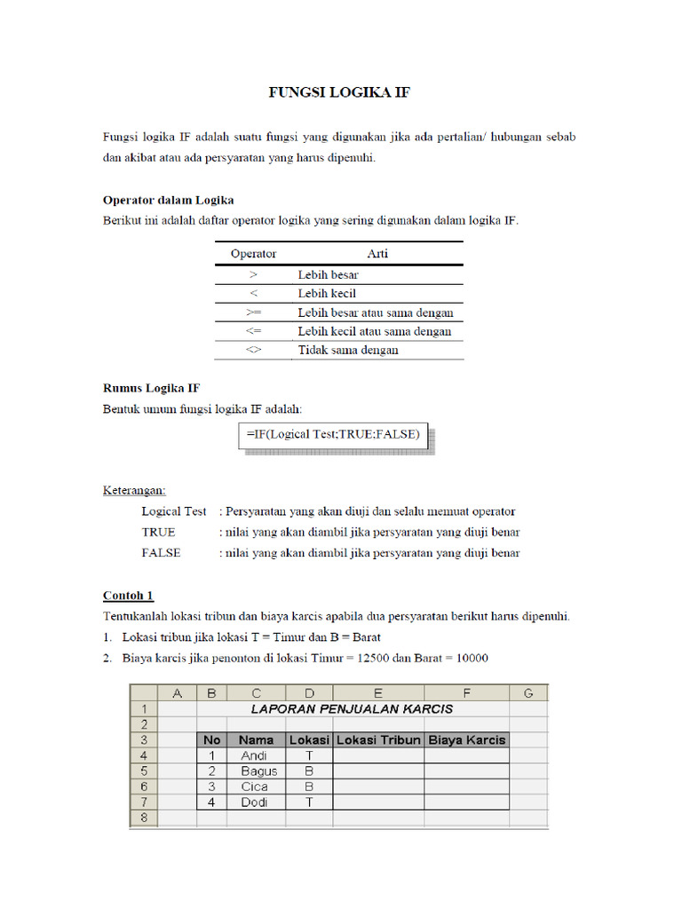 09 Fungsi Logika If | PDF
