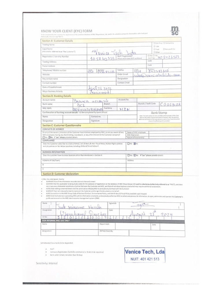 Know Your Client (Kyc) Form | PDF