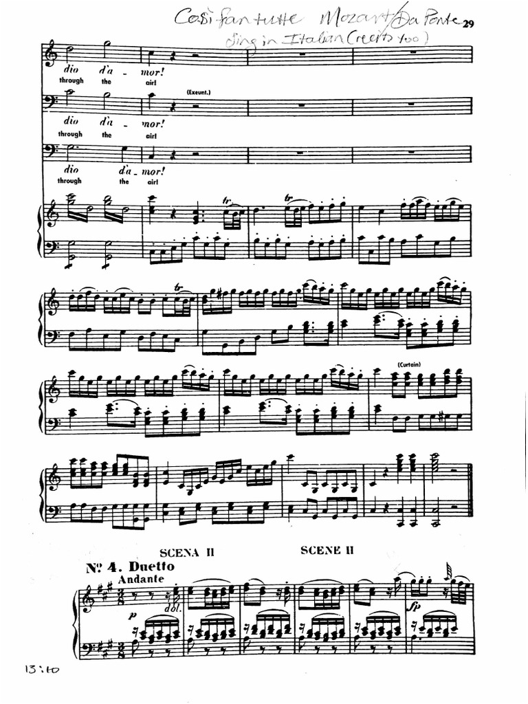 Cosi Fan Tutte Excerpt - Mozart | PDF