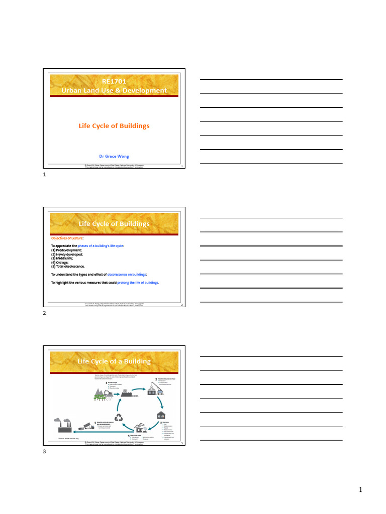 RE1701 Lecture 9 Handout | PDF | Building | Life Cycle Assessment