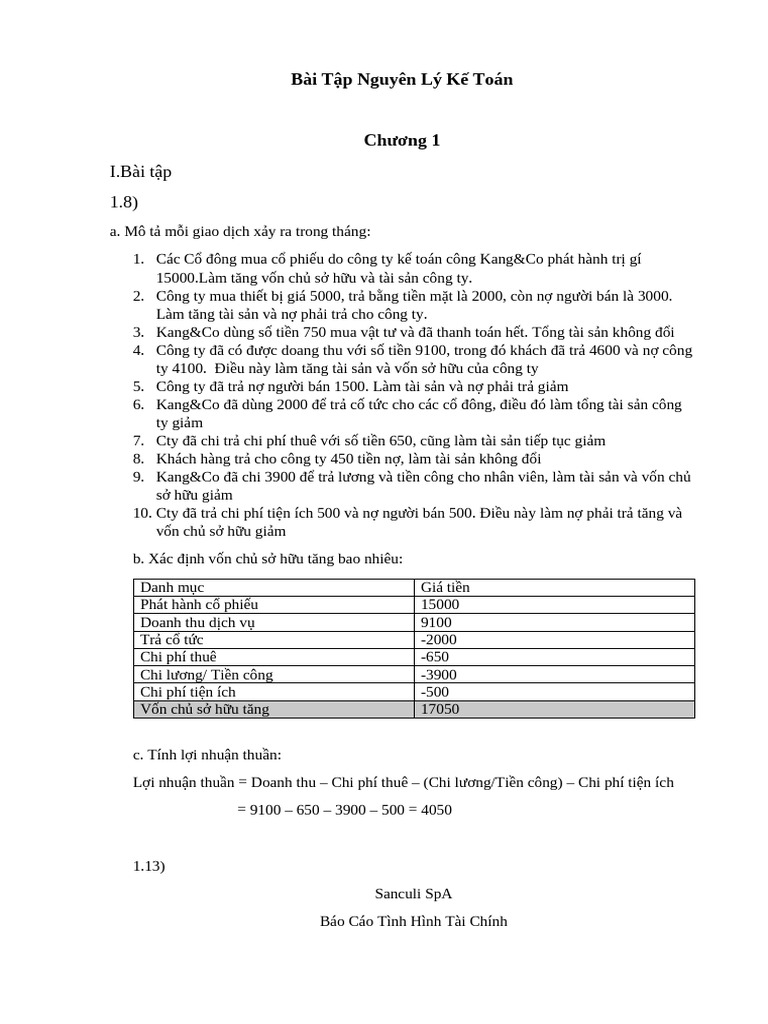 Bài Tập Chương 1 NLKT | PDF