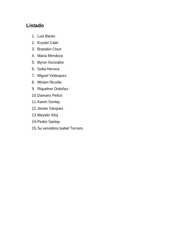 Listado | PDF