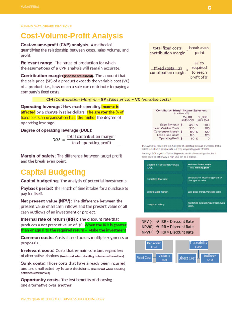 Cost Volume Profit Analysis | PDF | Net Present Value | Business