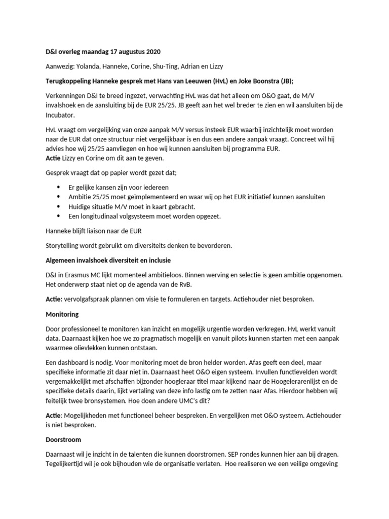 Overleg DI 17 Augustus 2020 | PDF