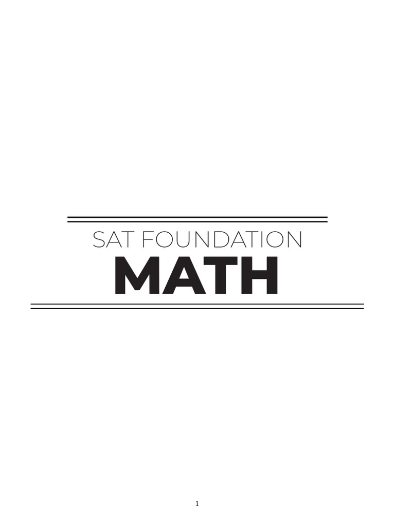 SAT Math Foundation | PDF | Computers