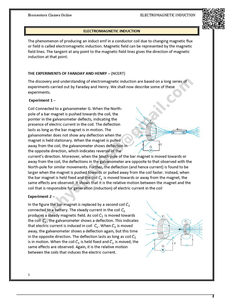Electromagnetic Induction | PDF