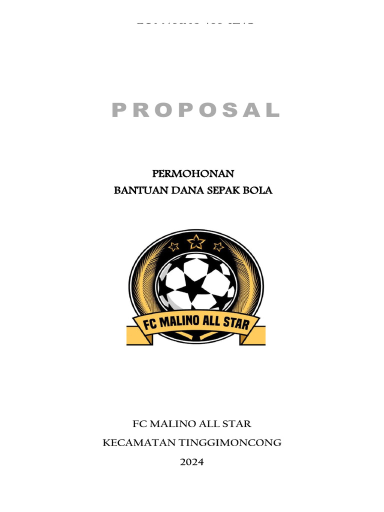 Proposal FC Malino All Star 2 | PDF