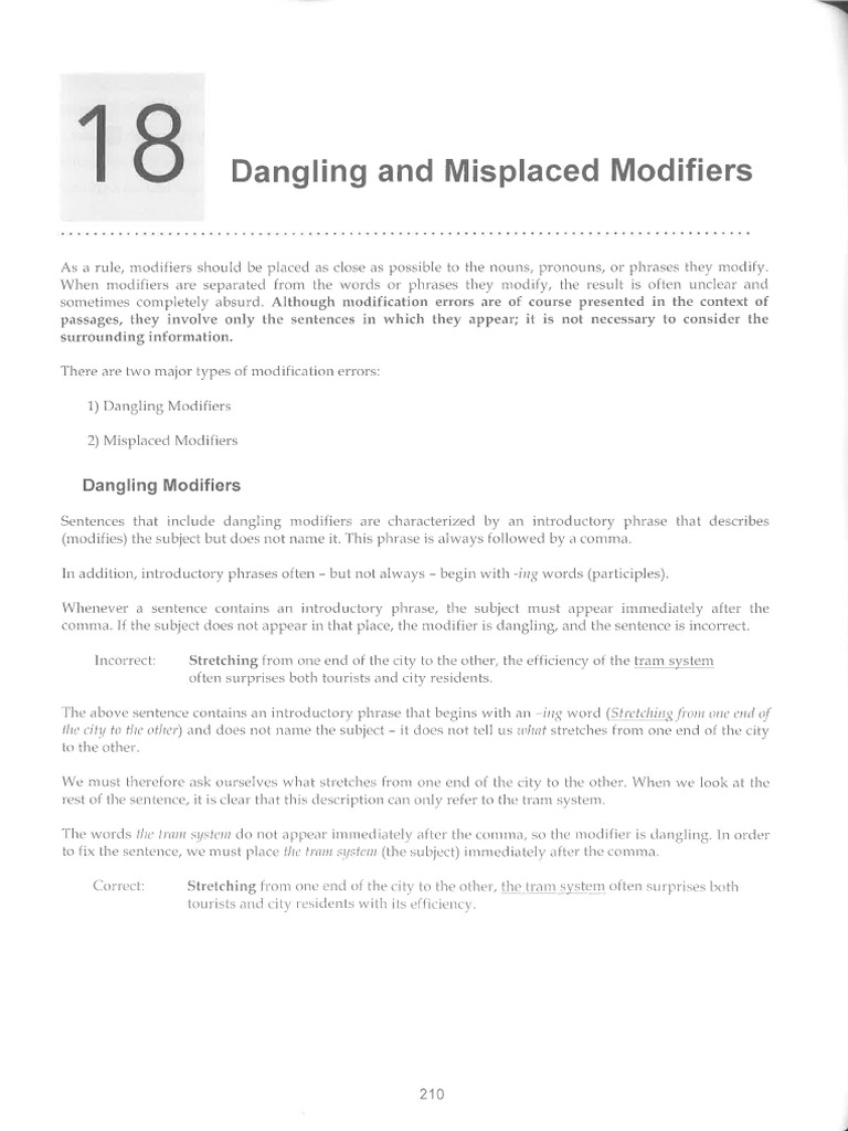 Dangling and Misplaced Modifiers | PDF