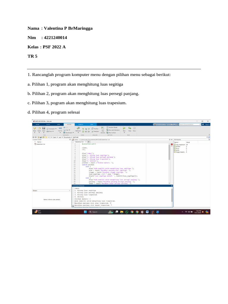 Tamara Elisabet Gultom TR5 Algoritma PSF22A | PDF