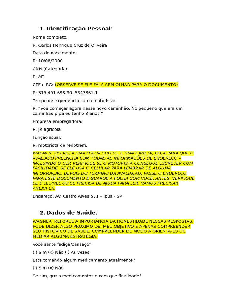 Modelo de Entrevista 3 | PDF