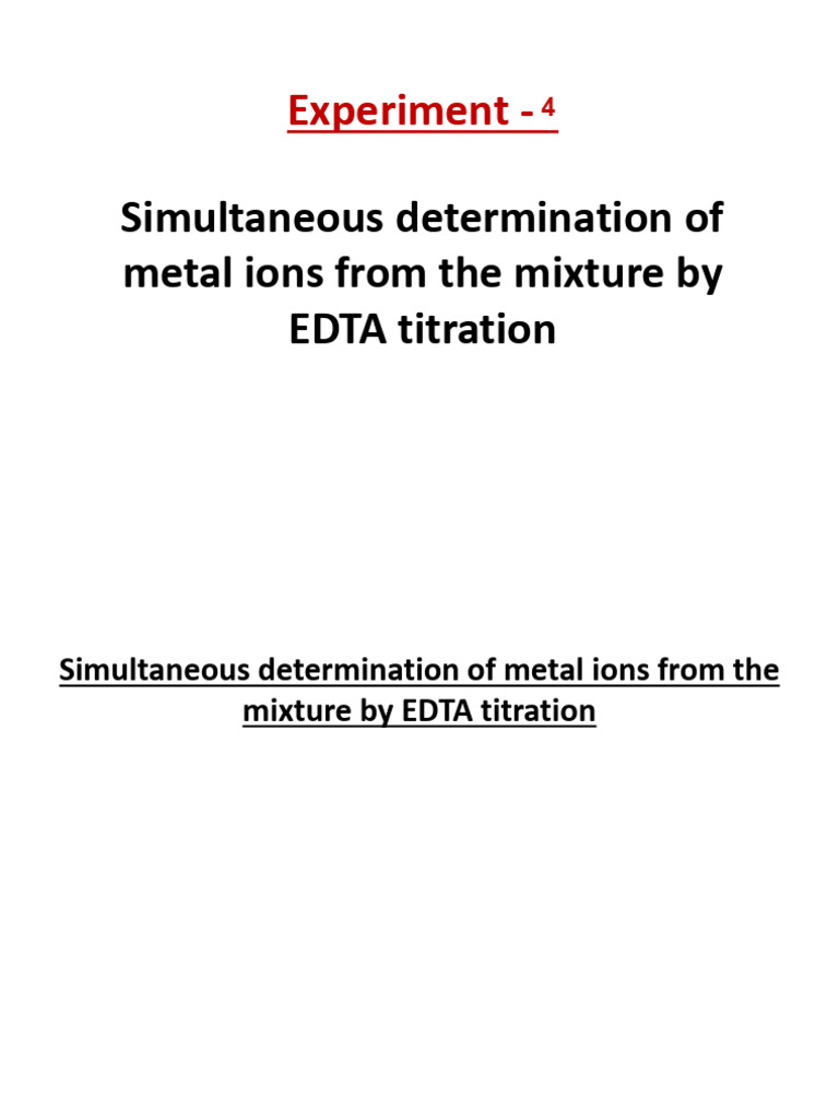 Experiment 4 PB MG EDTA | PDF
