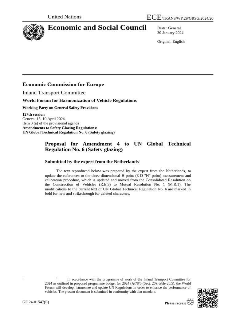 ECE TRANS WP.29 GRSG 2024 20e | PDF