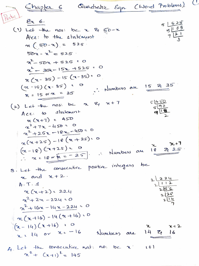 Quadratic Eqn | PDF