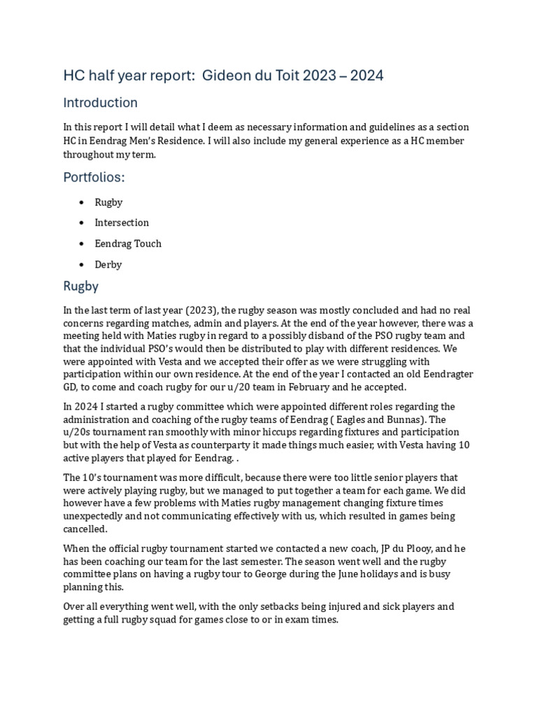 Half year report - Gideon | PDF Half year report - Gideon | PDF