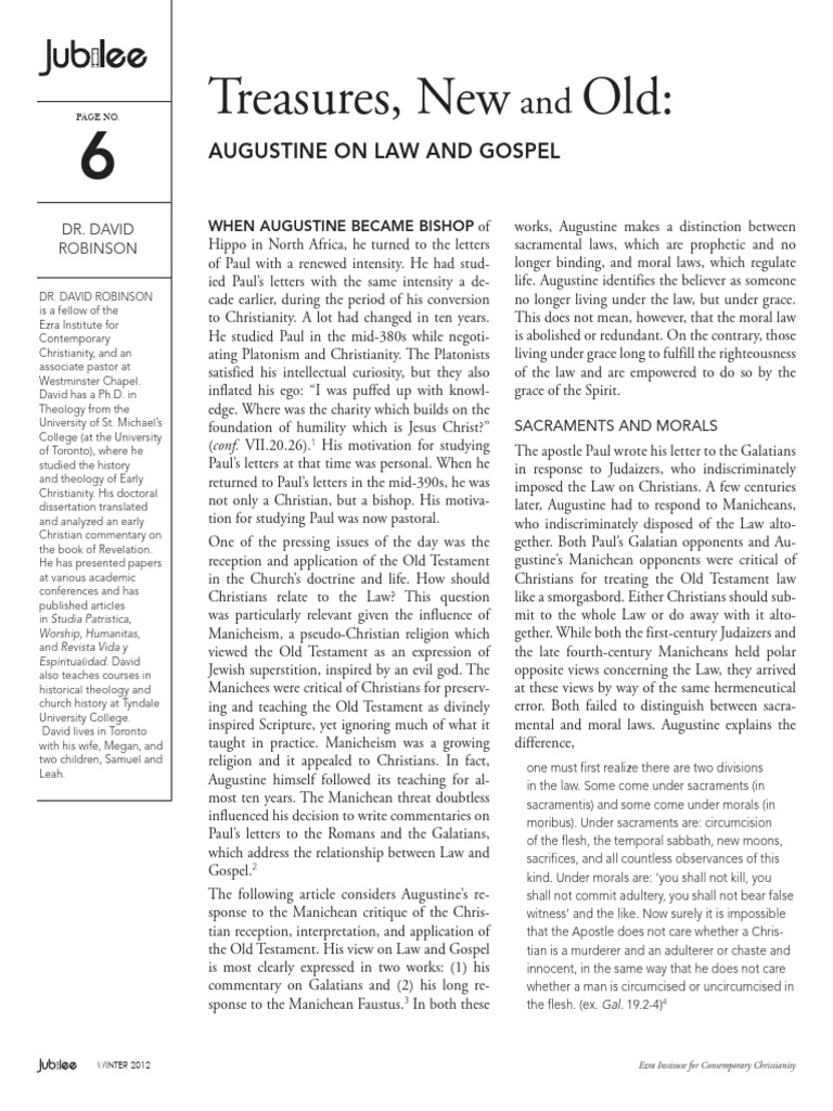 Augustine on Law and Gospel | PDF
