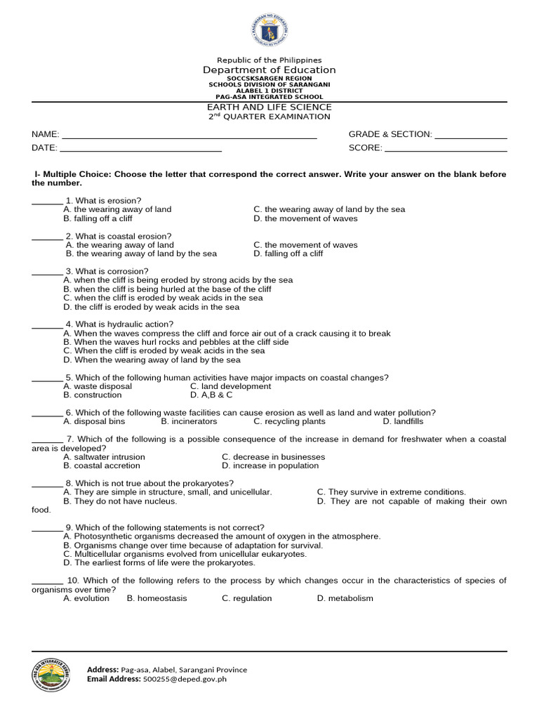2nd QUARTER EXAMINATION | PDF