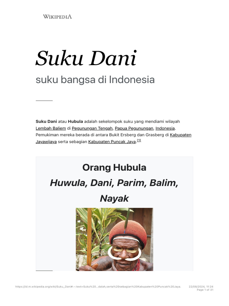 Suku Dani | PDF