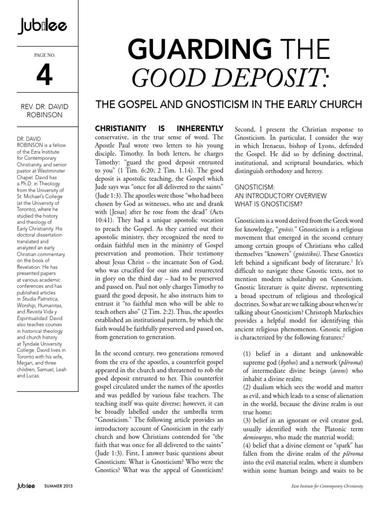 Guarding The Good Deposit of The Faith | PDF