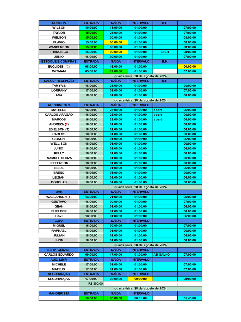 ESCALA GERAL AGOSTO - 2024 - Planilhas Google-11 | PDF