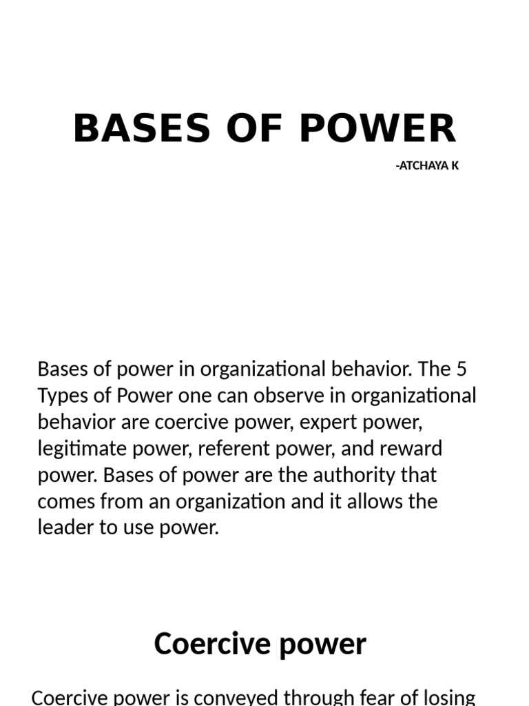 Bases of Power | PDF