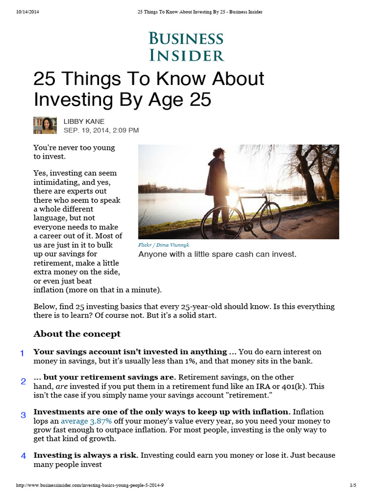 25 Things To Know About Investing Article 2 | PDF