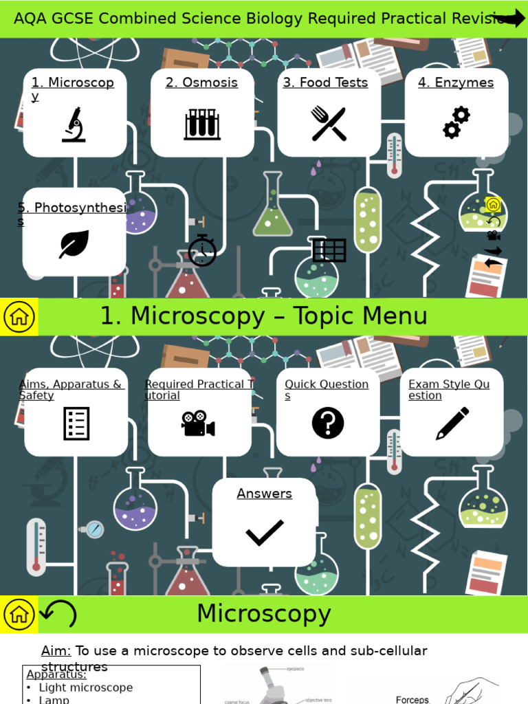AQA Combined Science Biology Required Practical Revision 9 1 | PDF