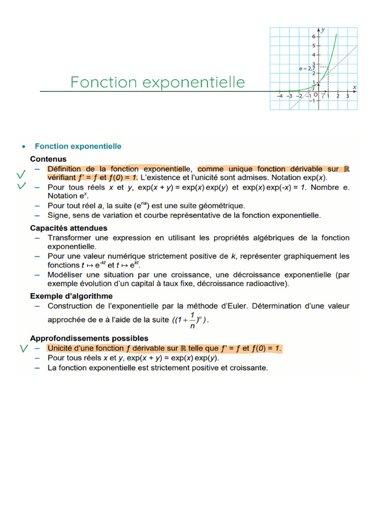 Fonction Exponentielle | PDF