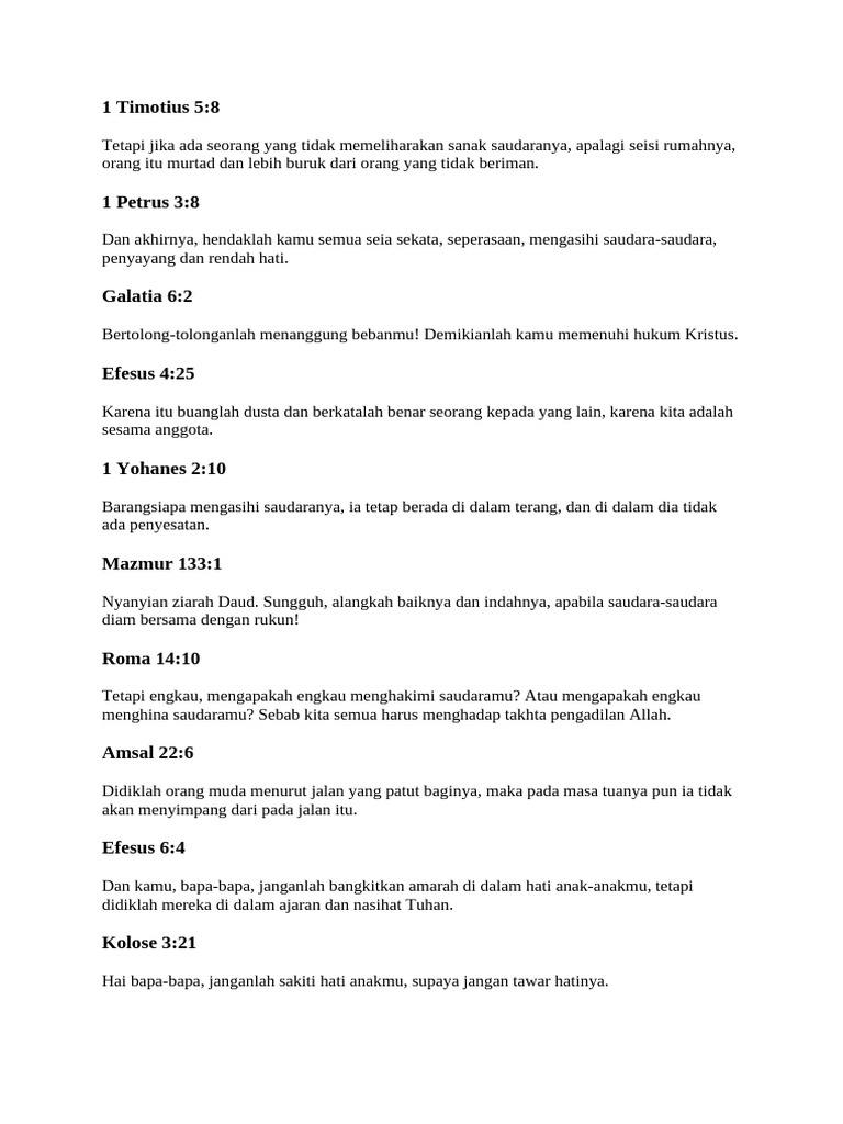 Ayat Alkitab Sekolah Minggu | PDF