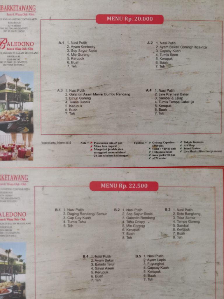 Paket Menu Ambarketawang Resto | PDF