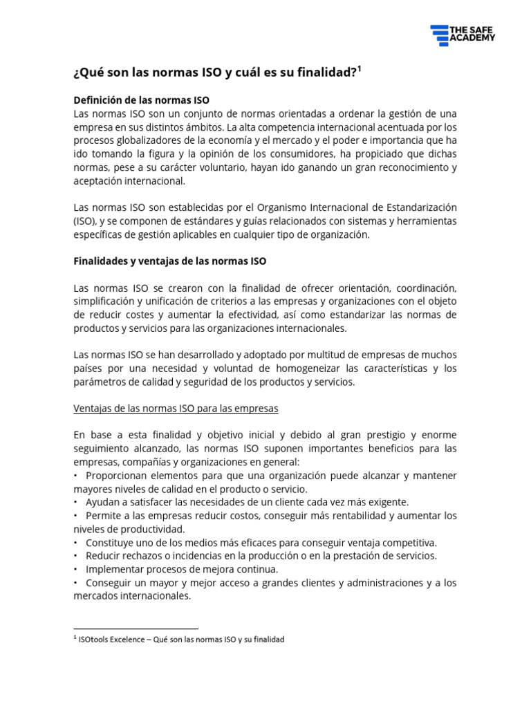 Que Son Las Normas ISO y Su Finalidad | PDF | Business | Calidad (comercial)
