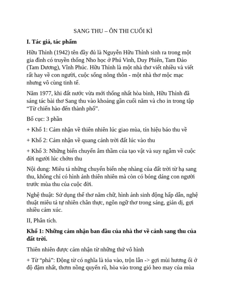 Sang Thu | PDF