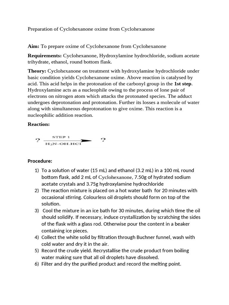Cyclohexanone SY | PDF