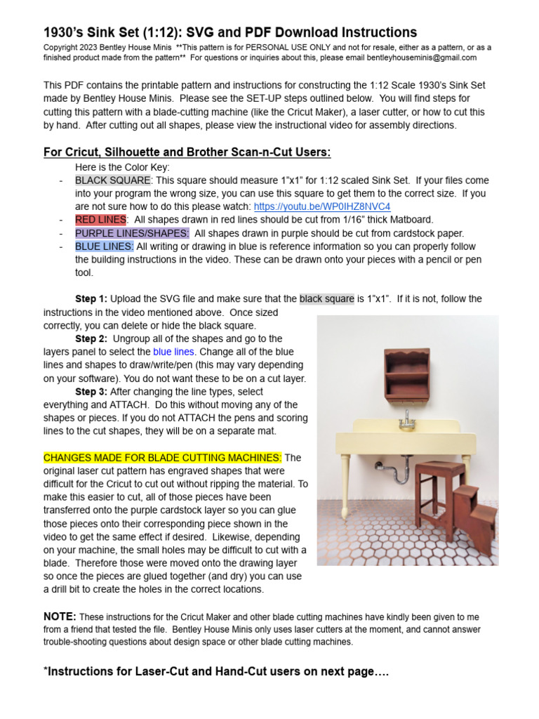 Sink Instructions and Pattern | PDF