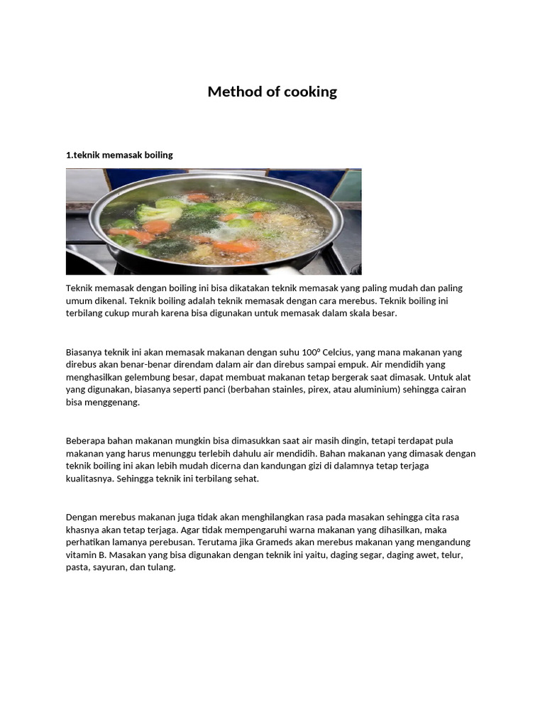 Method of Cooking | PDF
