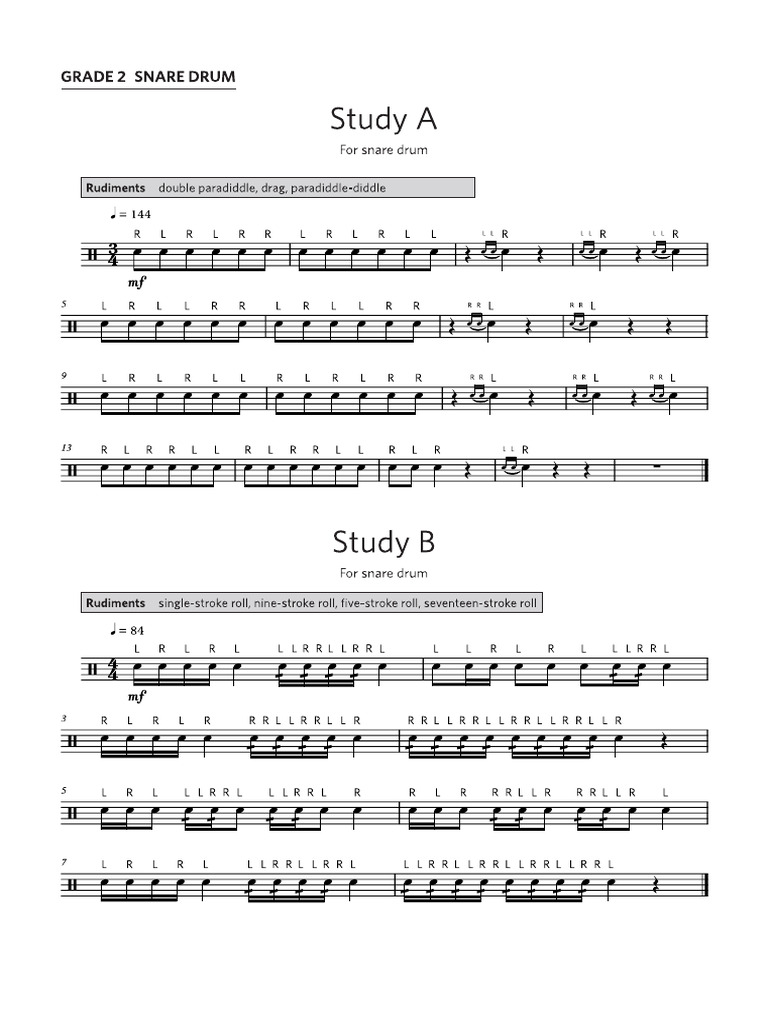 G2 Snare Drum Studies | PDF