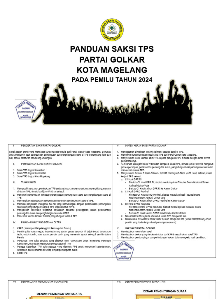 Buku Panduan Saksi Tps Partai Golkar | PDF