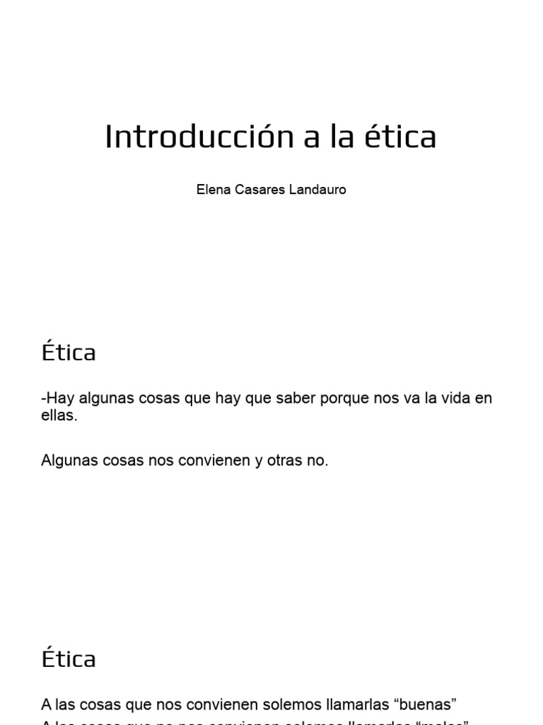 IntroducciÃ N A La Ã©tica | PDF