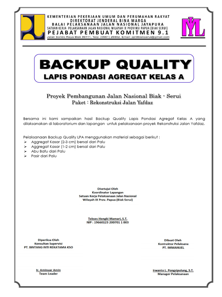 Backup Quality Lpa-1 | PDF