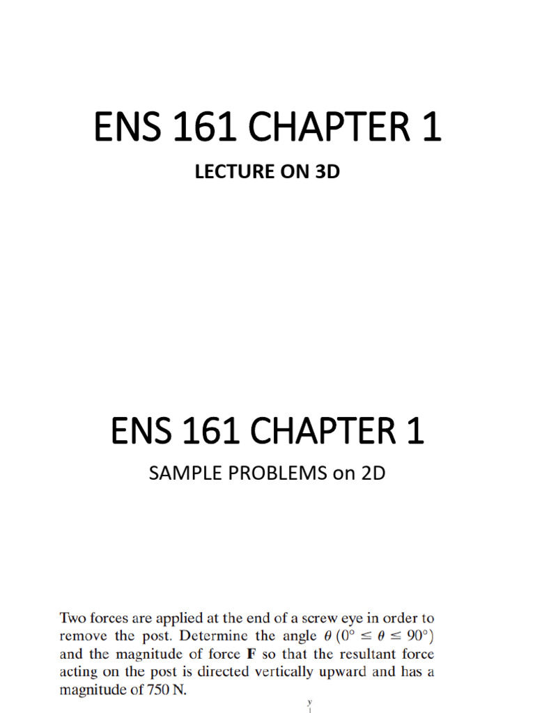 Ens 161 Chapter 1 Sample Problems | PDF