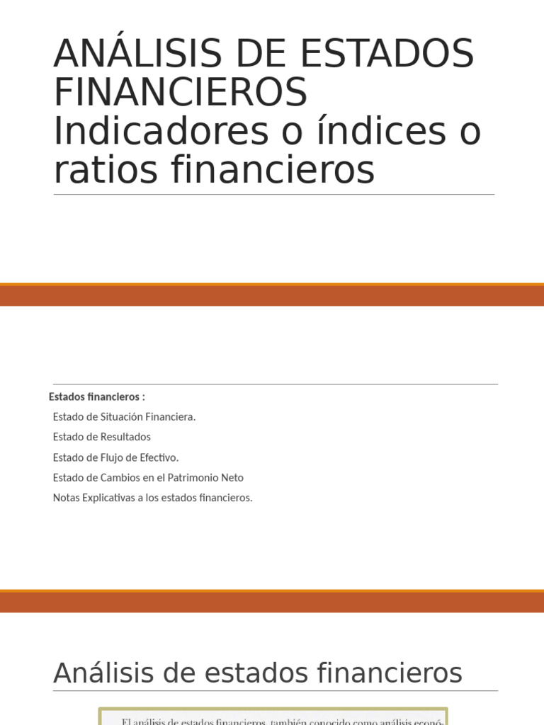 Análisis de Estados Financiero - Ratios O24 | PDF | Deuda | Finanzas y dinero