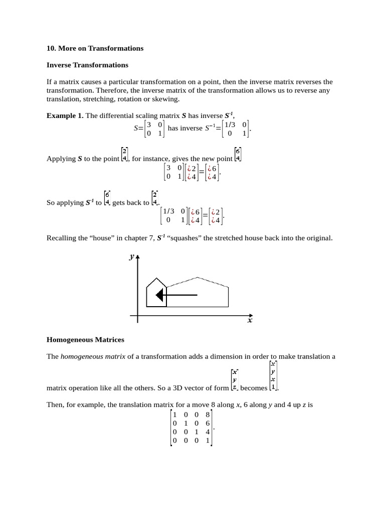 010 More On Transformations | PDF | Matrix (Mathematics) | Teaching ...