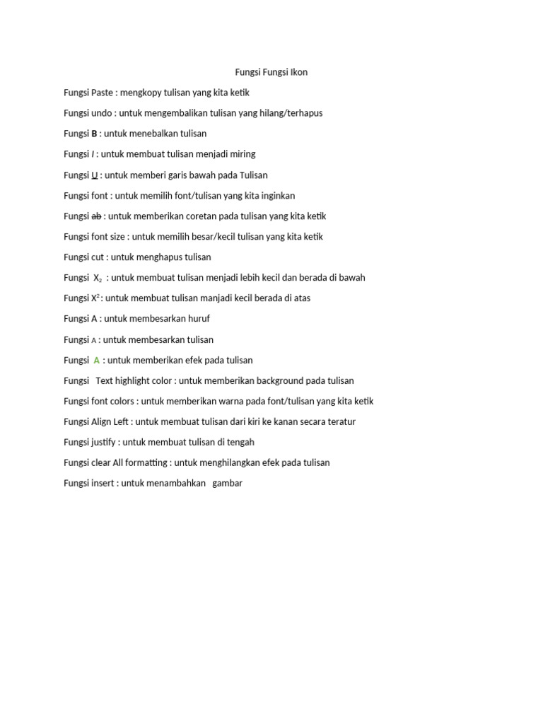 Fungsi Fungsi Ikon | PDF