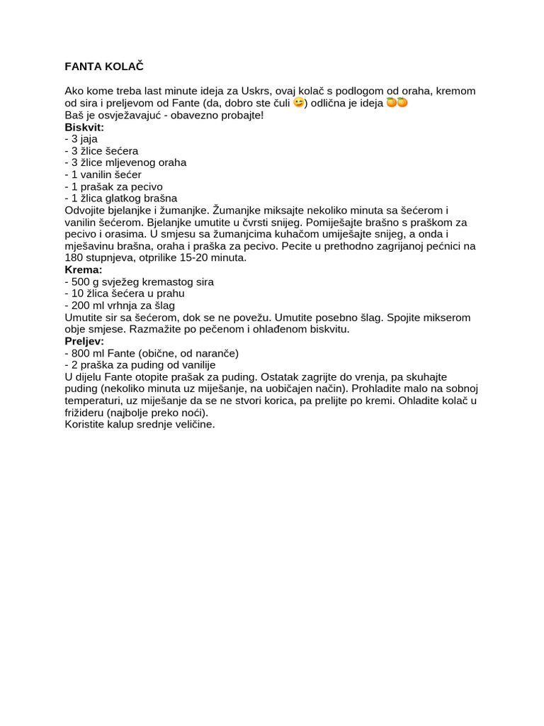 FANTA KOLAČ | PDF