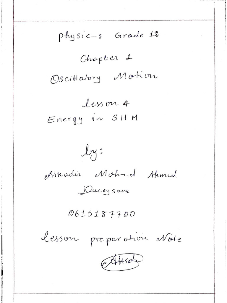 Lesson 4 Chapter 1 Physics 12 | PDF